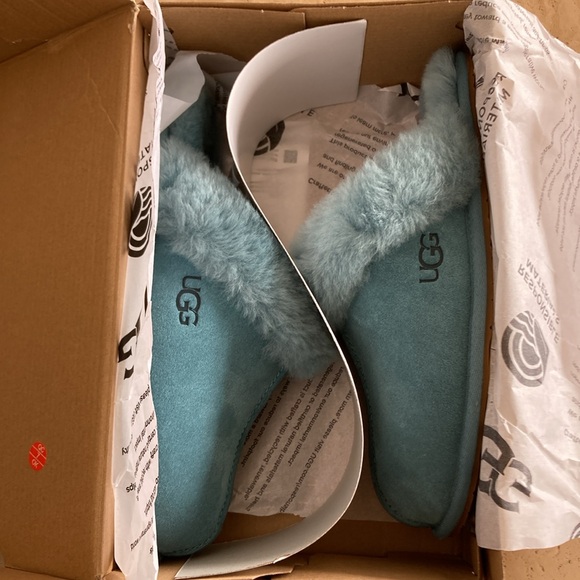 UGG | Shoes | Ugg Womens Scuffette Shearling Mule Slippers Deep Ice ...